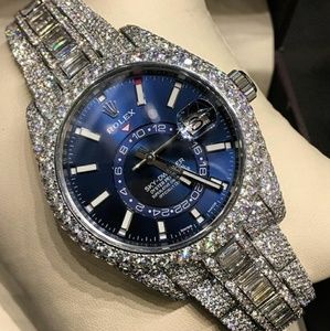 Rolex Accessories | Iced Out Blue Face Sky Dweller Rolex | Poshmark